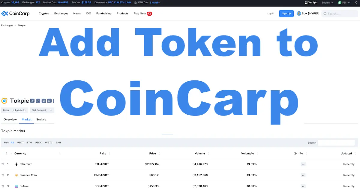 How to List Token on CoinCarp for Free